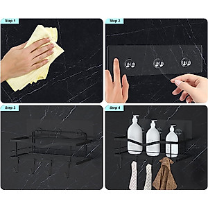 14PCS Shower Caddy Adhesive Replacement,Shower Shelves Adhesive Strip Pad Shower Organizer Sticker Replacement Bathroom Heavy Duty Strong Sticky Wall Adhesive No Drilling Strong Transparent Adhesive