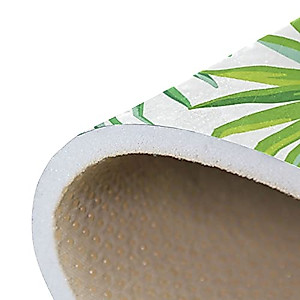 VIGTRO Tropical Pineapple Floral Area Rug 36×24in Spring Palm Fronds Floor Carpet Non-Slip Indoor Door Mat for Kitchen Hallway Living Room and Bedroom Area