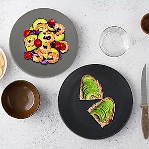 PYRMONT 9-Inch Plastic Plates Reusable Plastic Plates Camping Plates of 6 Lightweight Wheat Straw Plates Dishes Plates Set Salad Plates Dinner Plates Dishwasher & Microwave Safe, BPA Free