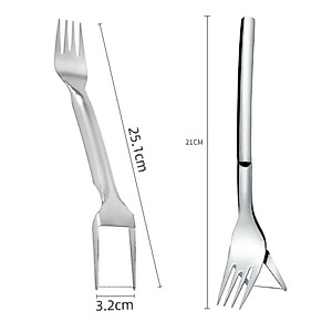 2-in-1 Watermelon Fork Slicer，Watermelon Slicer Cutter，Stainless Steel Watermelon Fork Slicer，Portable Summer Watermelon Cutting Artifact，For Family Parties Camping (A+B)