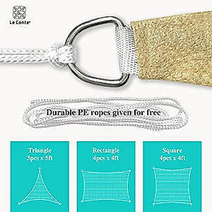 Le Conte Sun Shade Sail 10'x10' Square Canopy Sun Shade UV Block for Patio Backyard Lawn Garden Outdoor Activities,Navy Blue