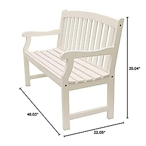 Decor Therapy Marley 2-Seat Outdoor Bench, White