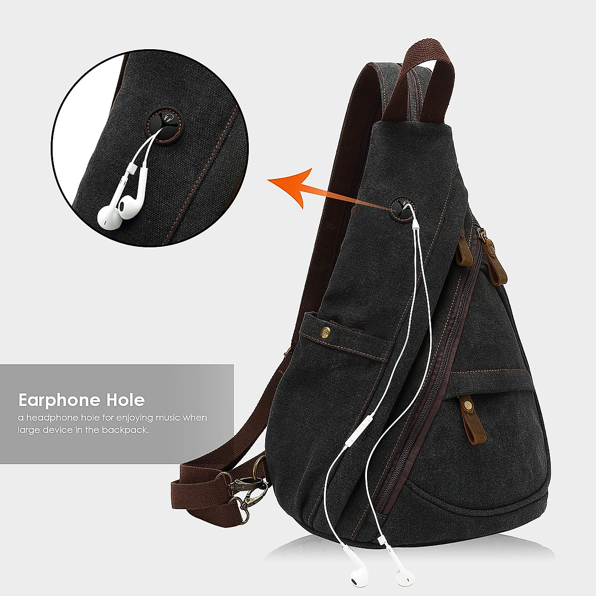 Egoelife Sling Bag Small Crossbody Backpack Casual Daypack School Satchel for Men Women