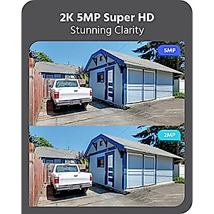 ANNKE 8CH 2K+ Super HD Audio Security Camera System Outdoor with Smart Motion Detection, H.265+ Surveillance DVR with 8 x IP67 CCTV Camera 100ft Smart IR Night Vision,Remote Access, 2TB Hard Drive