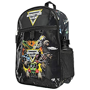 Monster Jam Megladon Grave Digger Max-D Monster Trucks Backpack Lunch Bag Water Bottle Ice Pack 5 Piece Mega Set