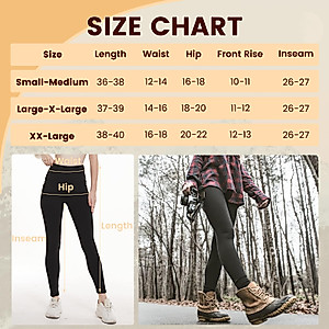 NexiEpoch Fleece Lined Leggings Women - High Waisted Winter Yoga Pants Tummy Control Soft Thermal Warm for Hiking Workout