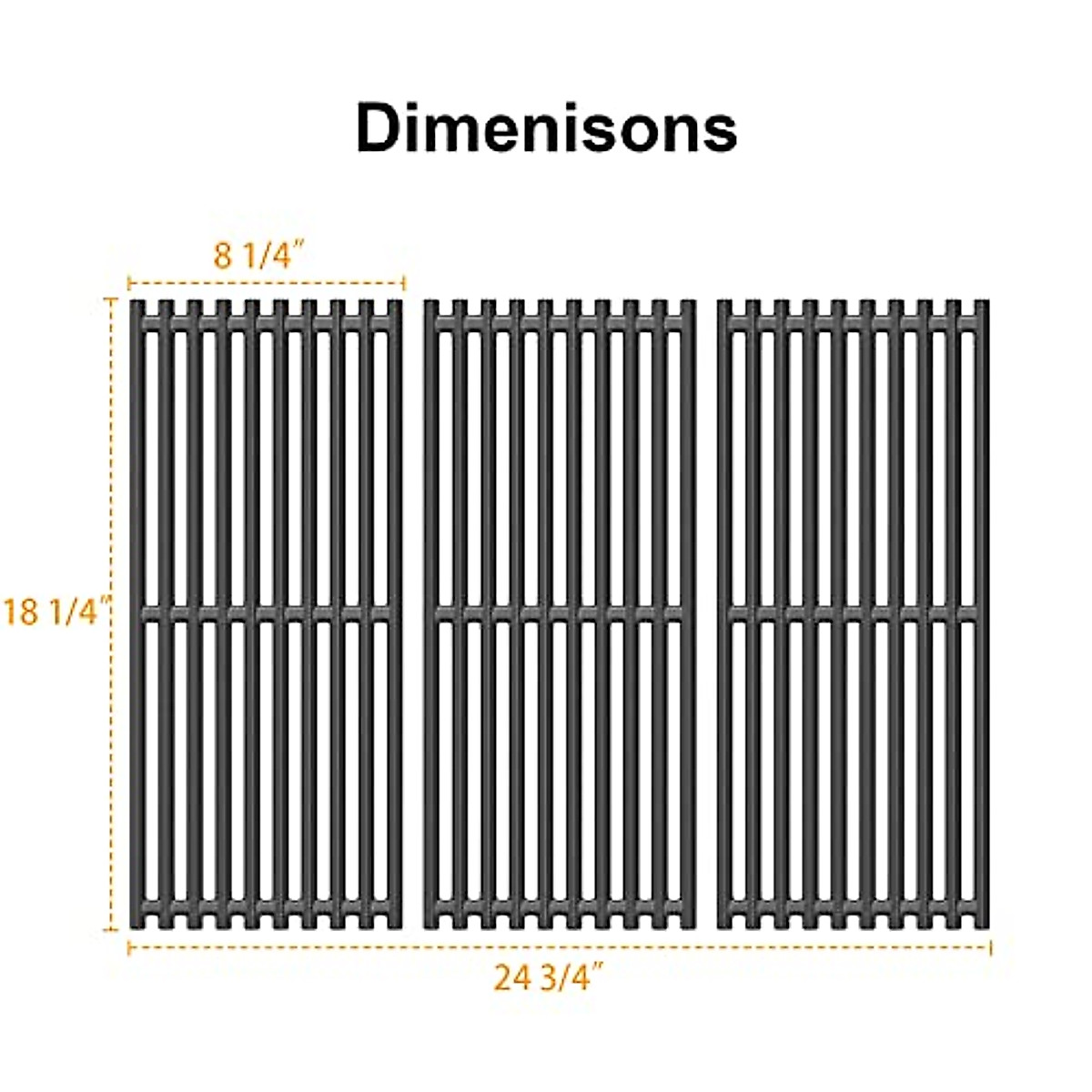 BBQ-PLUS Grill Grate Replacement for Charbroil 463241014 463246909 463269011 466241013 463243812 G526-0007-W1 463241013 466241013 463273614 463269411,3 Pack