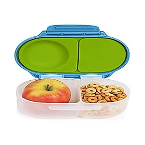 b.box Snackbox for Toddlers, Kids | Mini bento box, Lunch box | Leak Proof, 2 Compartments | BPA free, Dishwasher safe, Freezer safe (Ocean Breeze, 12 fl oz capacity)