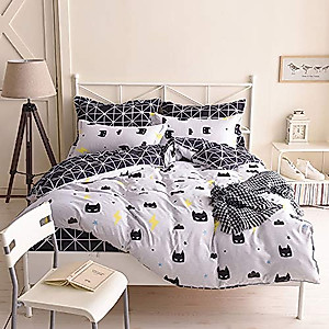 Vanson Black Bed Pillowcase Duvet Cover Quilt Cover Set 3D Print Decoration 3 Pieces Set Twin Size