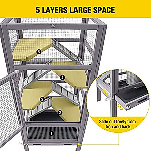 Aivituvin Ferret Cage Rat Cage for Chinchilla, Lizard,Squirrel, Chameleon,Gerbils and Other Small Animals