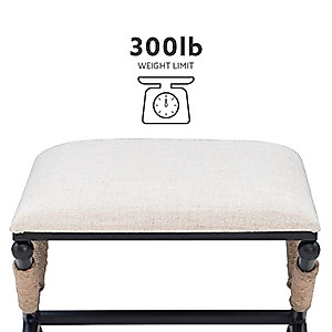 Linon Home Décor Farrow Campaign Accent Stool, Black