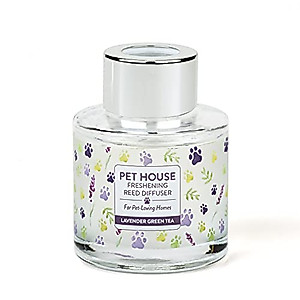 One Fur All, Pet House Reed Diffuser - Long Lasting Pet Odor Oil Diffuser - Non-Toxic Eco-Friendly Reed Diffuser Set & Diffuser Sticks - Air Freshening Scented Diffuser for Home (Lavender Green Tea)