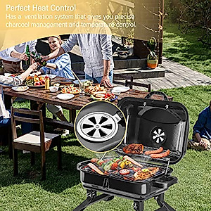 LEISURELIFE Portable Charcoal Grills with Legs for Outdoor 17-Inch BBQ Grill for Patio Backyard Picnic Camping