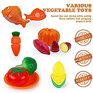 Kids Kitchen Pretend Play Toys,Cooking Set with Stainless Steel Cookware Pots and Pans Set,Cooking Utensils,Apron,Chef Hat,and Cutting Vegetables Play Cooking Set, Toddlers & Children Boys Girls