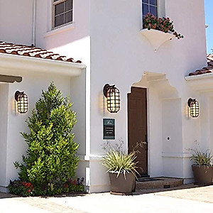 JIAHE115 Waterproof Outdoor Balcony Villa Exterior Wall Home Door Wall Light Garden Light Outdoor Wall Lamp Glass Sun Room Terrace Sconce Lantern