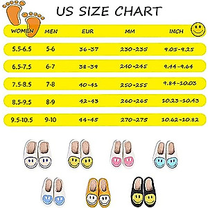 Cute Smile Face Slippers for Women and Men,Soft Plush Comfy Warm Couple Slip-On House Happy Face Slippers For Winter Indoor Outdoor Smile Slippers Non-slip Fuzzy Flat Slides White Pink 4041