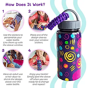 PURPLE LADYBUG Decorate Your Own Water Bottle Kits for Girls Using Shrink Wrap - Fun 6 7 8 Year Old Girl Gifts Idea, Birthday Gift for 11+ Year Old Girl, Arts and Crafts for Kids Ages 8-12