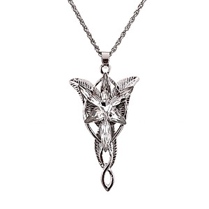 LUREME® Fairy Princess Arwen Silver Tone Zirconia Wings Pendant Necklace for Women(a1000004)