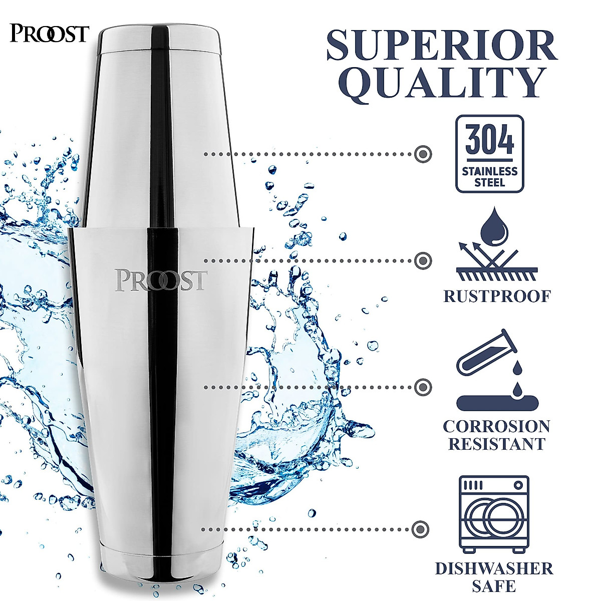 Boston Shaker Set with Bar Mat, Cocktail Shaker Set - Bartender Kit, Perfect Bar Set for Home Bar with Essential Bar Tools