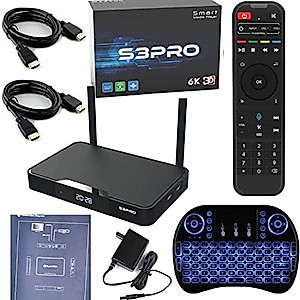 Super Box S3 PRO, S3pro 2023, Combo Bundle, 2 HDMI, 1 Voice and 1 Full Keyboard Remote, (Comes with Easy Detailed Install Instructions, Great Customer Support)