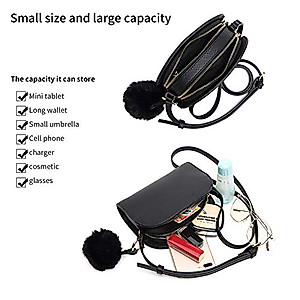 Women Small Guess Handbags Satchel Shoulder Bags Fashion Tote PU Crossbody Purse with Hardware Accessories (black)