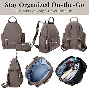 Baggallini womens New Classic Heritage With Rfid Phone Wristlet All Day Backpack, Sterling Shimmer, One Size US