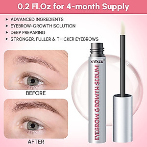 SAISZE Eyebrow Growth Serum, Eyebrow Serum for Thicker Brows, Boost Fast Longer, Fuller and Healthier Growth, Natural Eyebrow Enhancing Serum, Advanced Formula with Biotin, 6ml/0.2Fl.Oz