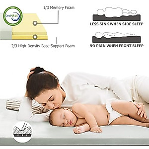 Willpo CertiPUR-US Memory Foam Camping Mattress Portable Sleeping Pad Guest Floor Bed Lightweight Outdoor Tent Mattress with Waterproof Cover & Travel Bag-Kid, Grey