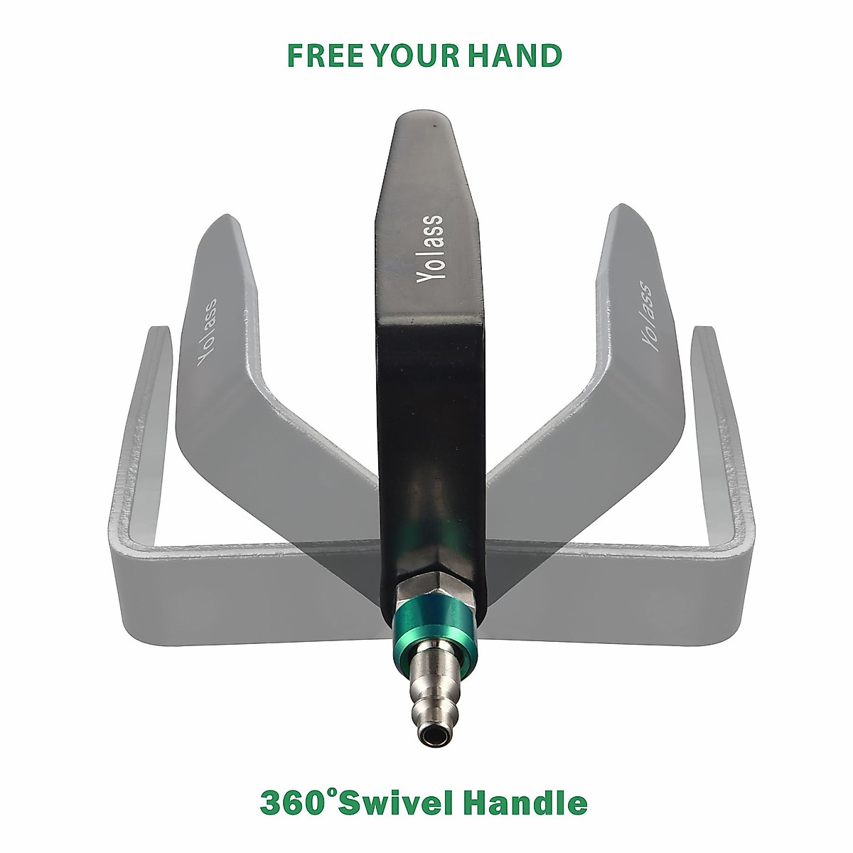 Yolass Pneumatic tool hook,1/4" NPT and 360° Rotatable L Air Rafter Hooks are Lightweight,Quick and Easy to Install for Air Blow Guns,Pneumatic Nail Guns,with Brass Joints,2-Piece