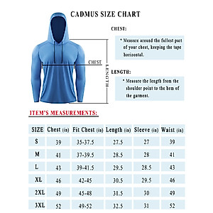 CADMUS Men's Workout Long Sleeve Fishing Shirts UPF 50+ Sun Protection Dry Fit Hoodies,1 Pack,096,White,Large