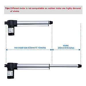 Okin JLDQ-10 Part Model JLDQ.10.435.250D Motor Actuator for Refined Power Recliner Replacement