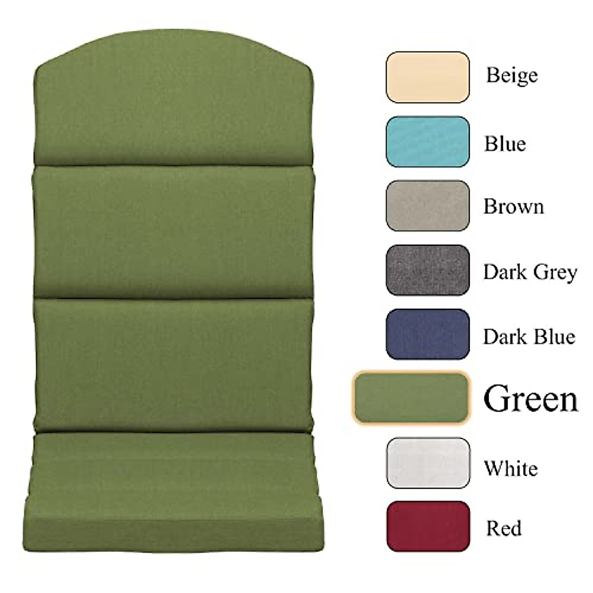 BPS Patio Chair Cushion for Adirondack High-Back, Patio Cushion 52''x20''x2.8'' Olifen Fabric Slipcover, for Indoor Outdoor Furniture, Adirondack, with Ties - Set of 2