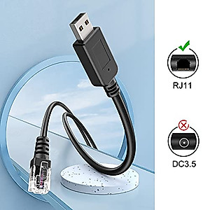 Radar Detector Cable, USB to RJ11 Cable,RJ11 Plug Power Cable,for Escort Uniden Radenso XP Beltronics Cobra Whistler Radar Detector,Replacement Power Cable for Radar Detectors (RJ11-9.84ft)