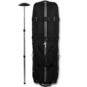 CaddyDaddy First Class Premium Soft-Sided Travel Cover with EVA Dense Foam Padding on Top, Wheels & Lockable YKK Zippers-Case for Transporting Clubs on Airlines–2 Year Travel Bag Replacement Coverage.