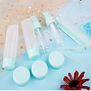 InfantLY Bright 11 Pcs/Set Travel Bottles Kit, 1-2oz TSA Approved Bottle Containers Leak Proof Silicone Squeezable Toiletry Set, Clear PET Flight Size Cosmetic for Shampoo Lotion