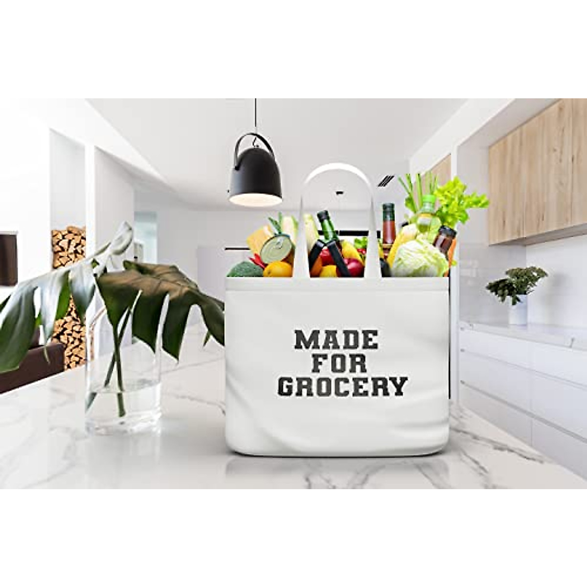 Bagz Club Canvas Tote Bag with 52 Iron on Letters for Customization White