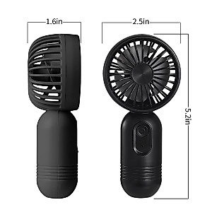 [Portable Mini Fan 3-pack] Handheld Personal Small Fan with 3-speed for Travel, USB Rechargeable Battery Operated Eyelash Fan, Black&White&Pink