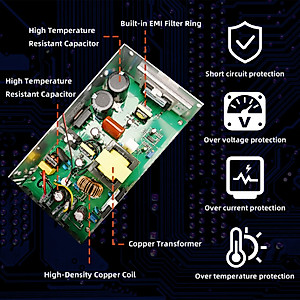 Yaheeda New Version Converter, 110V AC to 12V DC Converter Power Supply 12V 600W 50A DC Switch Transformer for RV,Pump,LED Strip, LCD Monitor