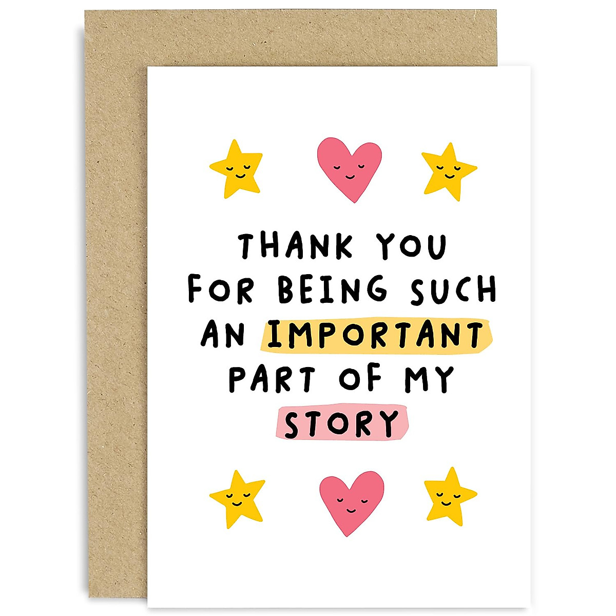 Cute Thank You Card for Friend - Cute Appreciation Gift for Her Colleagues Classmates - Thinking of You Sympathy Encouragement Card | Blank Inside
