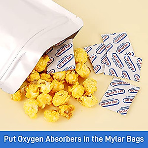 VXYW 50 Packets 300cc Oxygen Absorbers for Food Storage, Food Grade Individually Wrapped O2 Absorbers for Mylar Bags Mason Jars (5 Packets of 10 Bags)