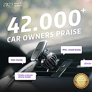 LISEN Magnetic Phone Holder for Car Mount [Easily Install] Car Phone Holder Mount [6 Strong Magnets] Cell Phone Holder for Car Case Friendly iPhone Car Holder for All Smartphones & Tablets