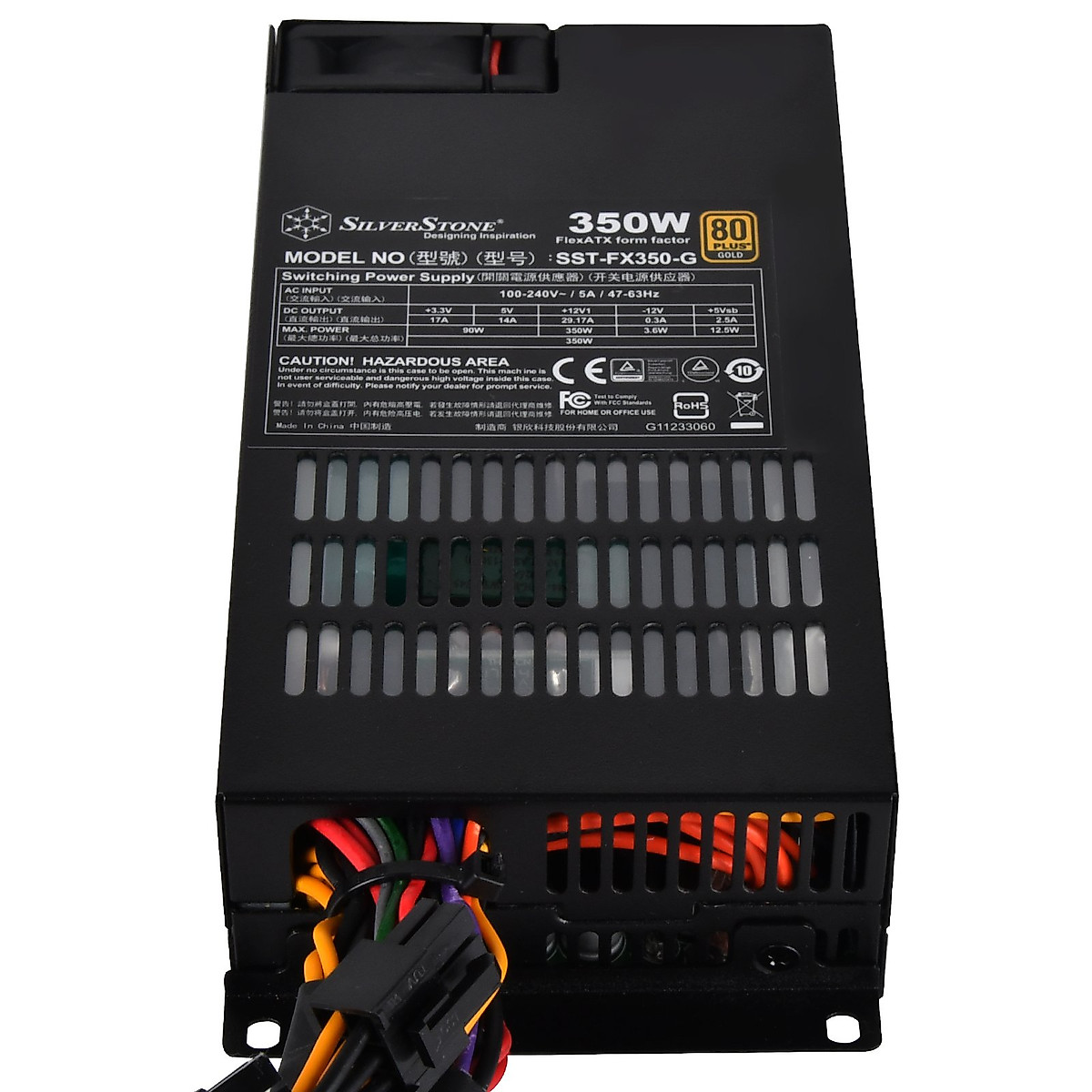 SilverStone Technology SST-FX350-G Flex ATX 1U 350 Watt 80 Plus Gold Power Supply with Fixed Cables