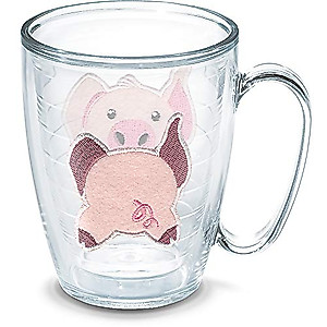 Tervis Front & Back Pig Made in USA Double Walled Insulated Tumbler Travel Cup Keeps Drinks Cold & Hot, 16oz Mug - No Lid, Clear