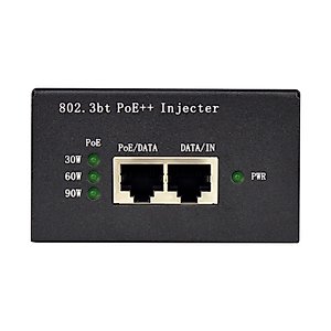 CENTROPOWER High Power Gigabit PoE Injector 90W，Ethernet Switch PoE+ Injector Adapter，10/100/1000Mbps，IEEE 802.3af/at/bt Compliant, Up to 100M(328 feet)