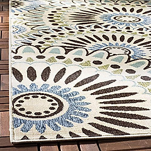 SAFAVIEH Veranda Collection 2'3" x 10' Chocolate / Terracotta VER091 Boho Floral Indoor/ -Outdoor Non-Shedding Easy -Cleaning Patio Backyard Porch Deck Mudroom Runner -Rug
