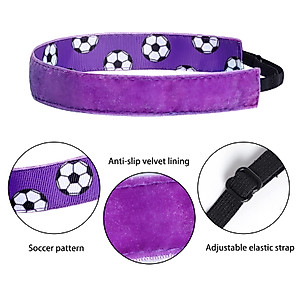 8Pcs Soccer Headbands for Girls Women Elastic Soccer Hairband Non-Slip Adjustable Football Headband Sports Hair Accessories, 8 Colors