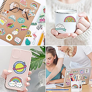 YAMIOW 160pcs Cute Positive Words Stickers for Kids Teens Adults, VSCO Trendy Stickers for Girls, Inspirational Stickers for Water Bottle Laptop Scrapbooking, Waterproof Vinyl Stickers Pack