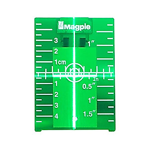 Magpie Laser Target Card Plate - Enhanced Visibility and Accuracy with Magnetic Super-Slim Plates, Measurement Scale in Both Inches and Centimeters, Designed for Both Red and Green Laser Devices