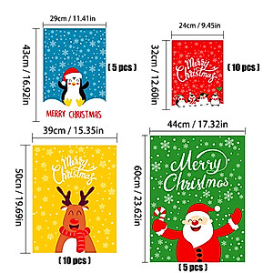 STEFORD 30PCS Christmas Drawstring Gift Bags,Lager Size Xmas Gift Wrapping Goodies Bags