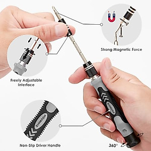 Precision Screwdriver Set, SHARDEN 122 in 1 Electronics Magnetic Repair Tool Kit with Case for Repair Computer, iPhone, PC, Cellphone, Laptop, Nintendo, PS4, Game Console, Watch, Glasses etc (Grey)